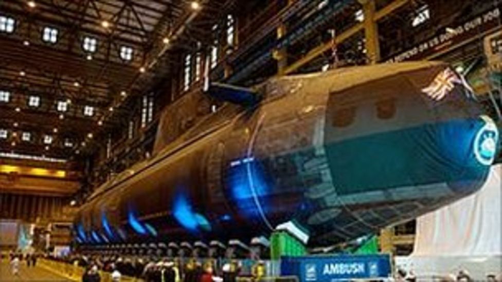 Naming ceremony for Barrow-built Astute nuclear sub - BBC News