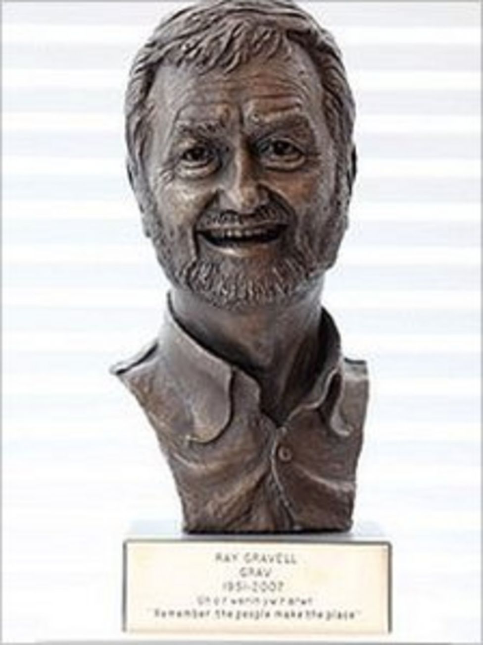 Ray Gravell bronze sculpture unveiled at BBC Wales - BBC News