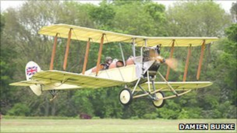 Restored Biggles biplane flies again at Sywell - BBC News
