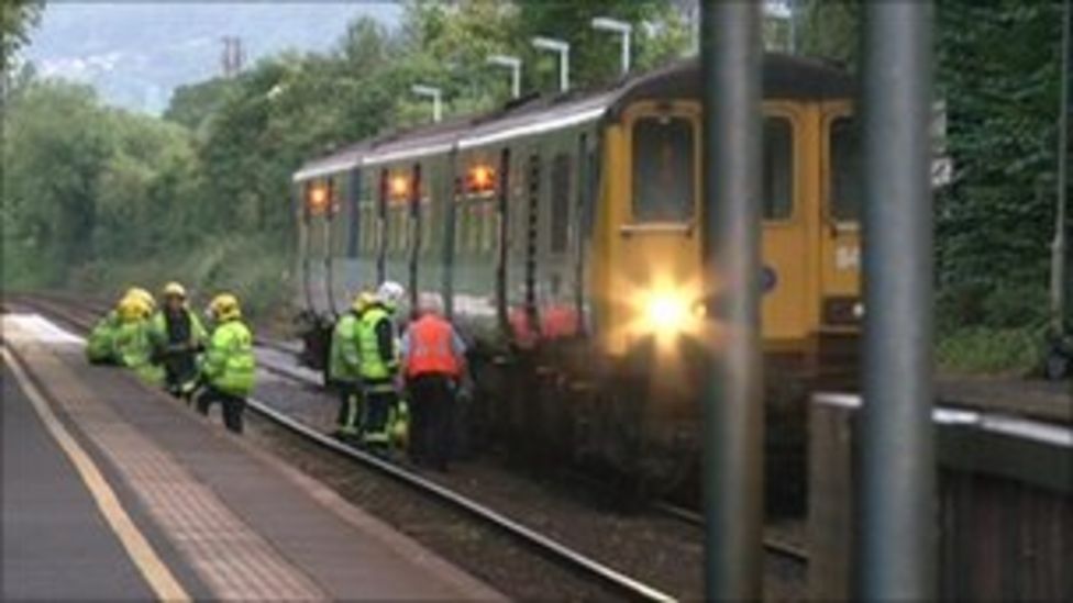 Smoke-filled train carriage evacuated in Jordanstown - BBC News