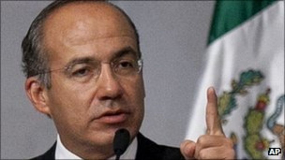 Calderon comments spark Mexico drugs war row with PRI - BBC News