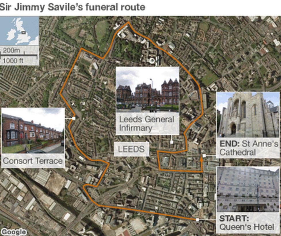 Sir Jimmy Savile's funeral takes place at Leeds Cathedral - BBC News