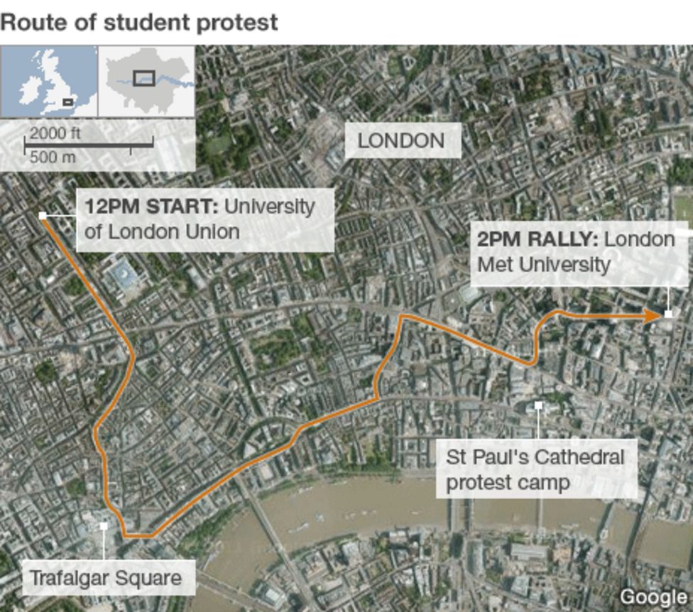 Thousands march in student protest over university fees - BBC News