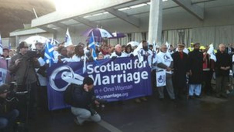Protest Against Same Sex Marriage At Holyrood Bbc News