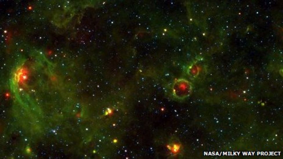 Bubble-blowing stars seen in the thousands by public - BBC News