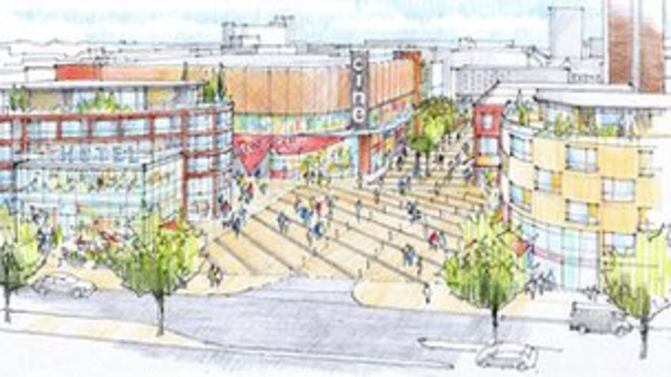 Basildon town centre's £1bn regeneration designs revealed - BBC News