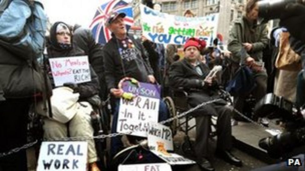 Protesters show anger over Welfare Reform Bill - BBC News