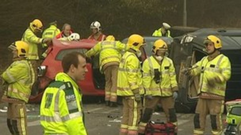 One hurt in six-car A47 crash in Norwich - BBC News
