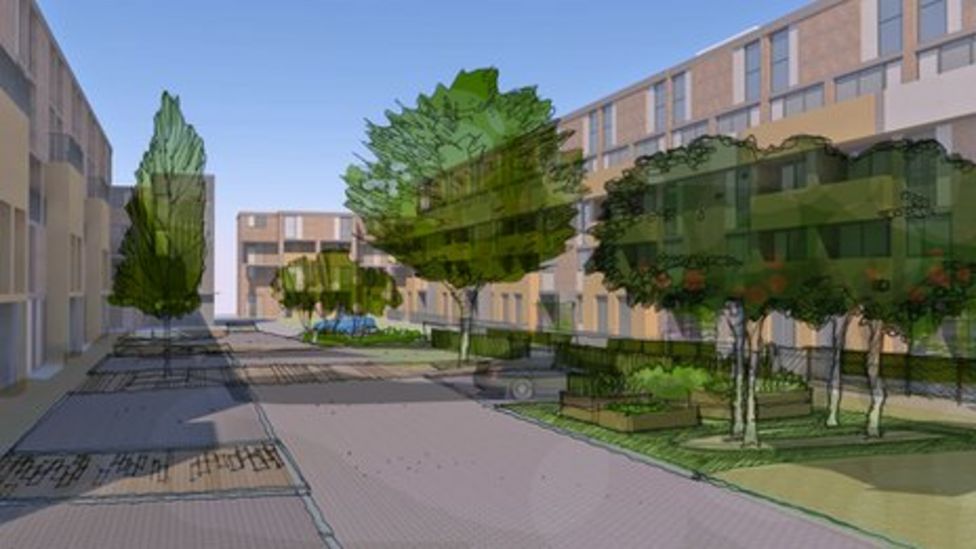 Hillington Square, King's Lynn: Demolition work begins - BBC News