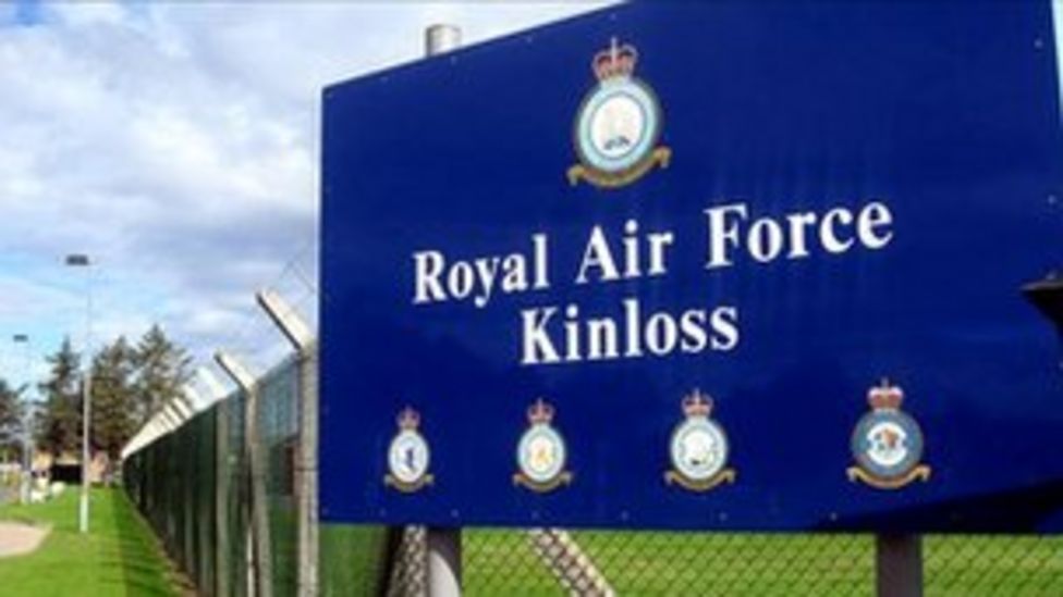 RAF colours come down at Kinloss airfield - BBC News