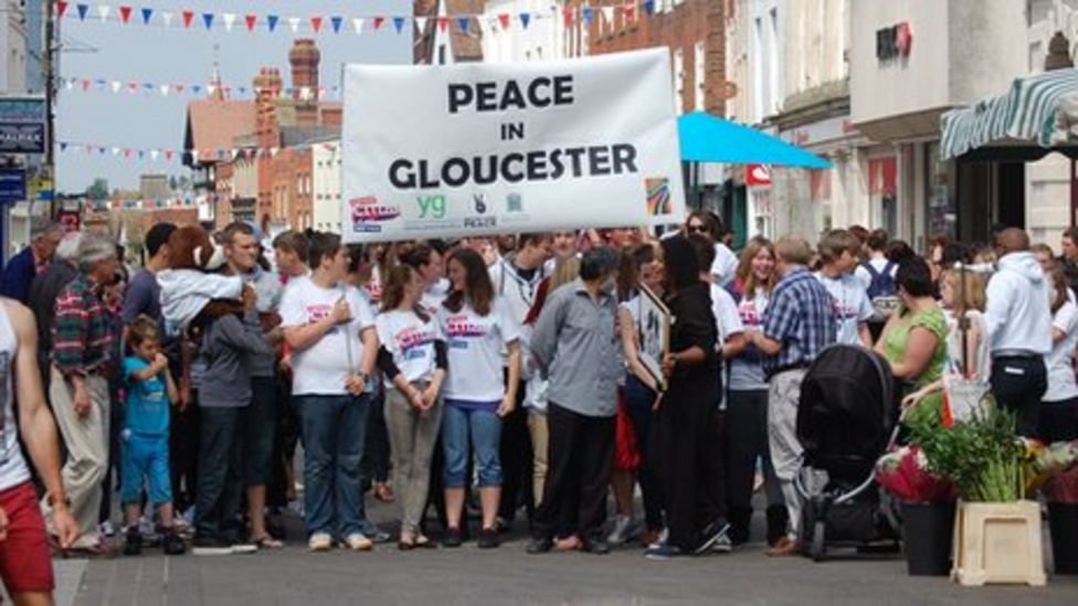 Gloucester peace march after 2011 disturbances - BBC News