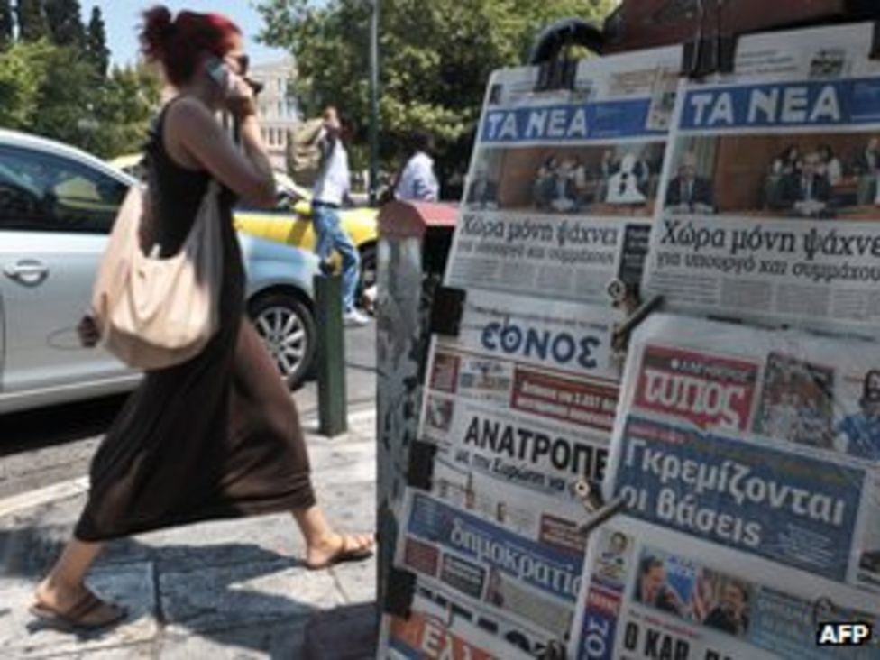 Greece's media buckles under strain of financial crisis - BBC News