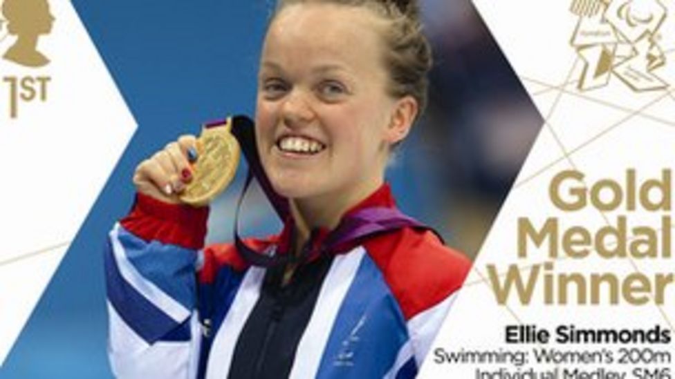 Paralympian Ellie Simmonds Swansea gold postbox honour - BBC News