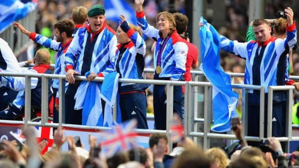 Scottish Olympic parade draws thousands in Glasgow - BBC News