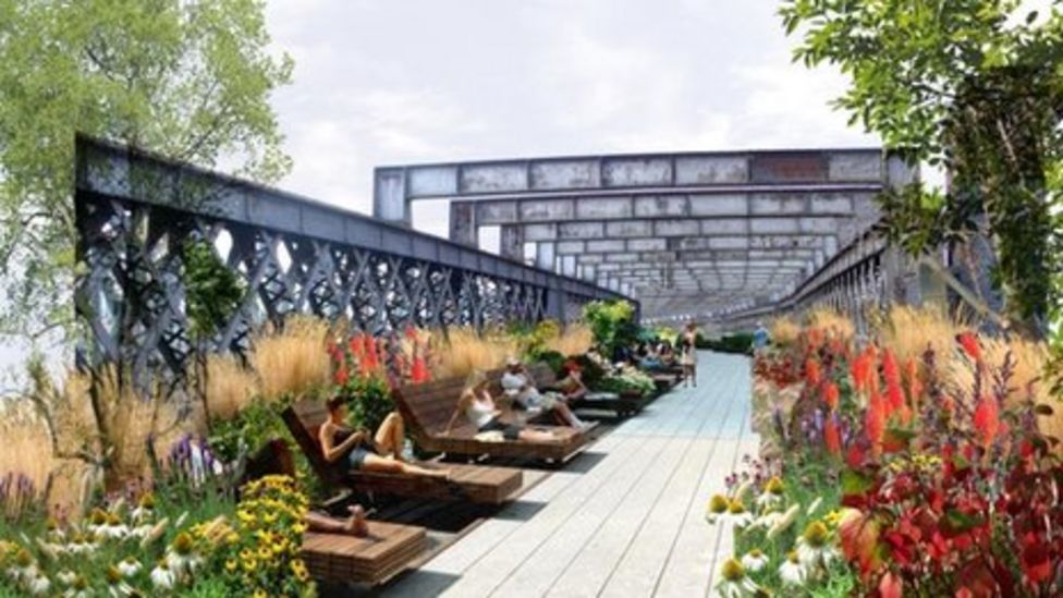 Manchester's plans for 'hanging gardens' on disused viaduct - BBC News