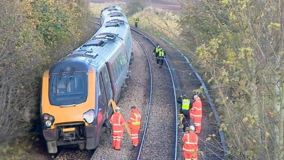 Rail line closed after derailment at Inverkeilor in Angus - BBC News