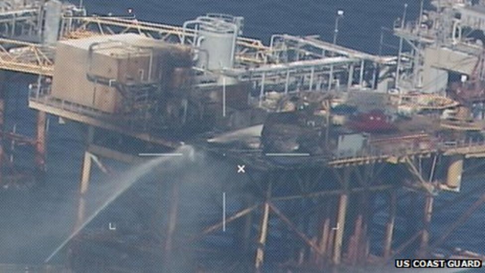 Two missing in US Gulf of Mexico oil rig fire - BBC News