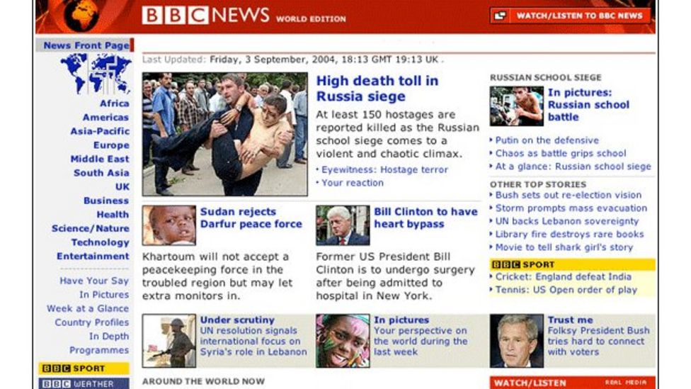 How the BBC News website has changed over the past 20 years - BBC News