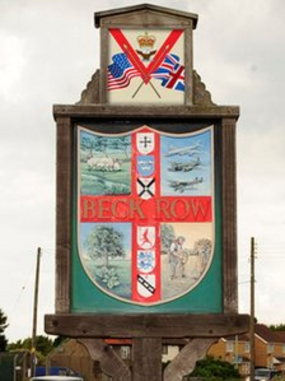 New Beck Row sign promotes US relations with Suffolk village - BBC News