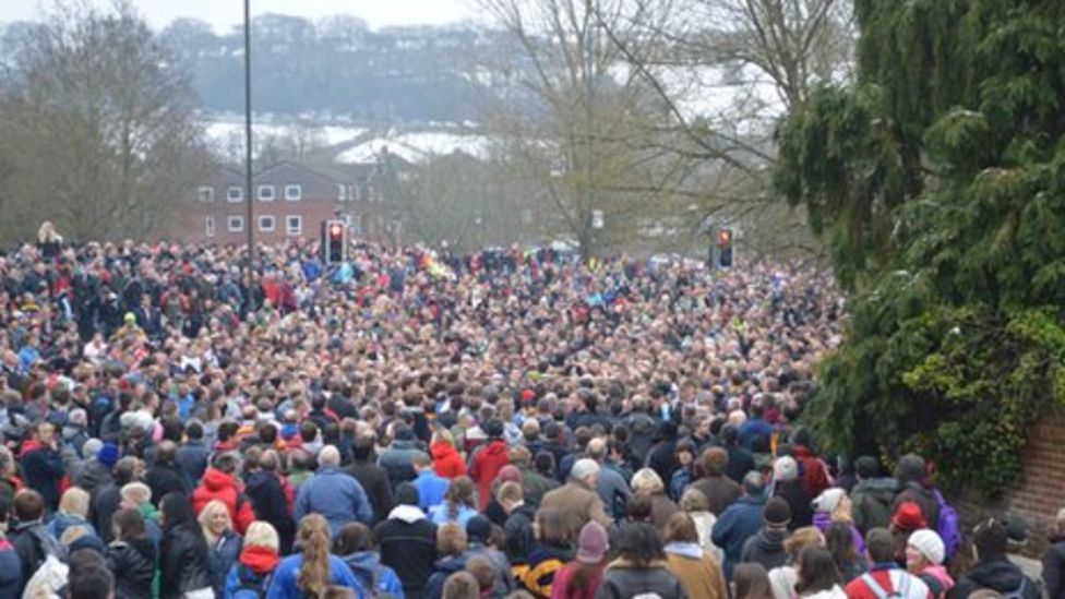 Hundreds turn out for second day of historic Shrovetide football game ...