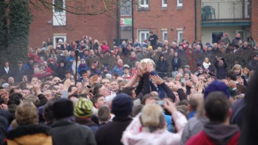 Hundreds turn out for second day of historic Shrovetide football game ...