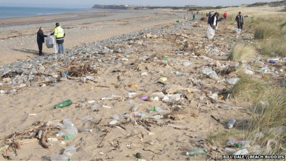 More than 1,600 plastic bottles cleared from Isle of Man beach - BBC News
