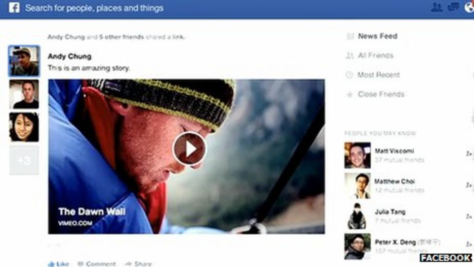 Facebook news feed revamp learns lessons from mobile - BBC News