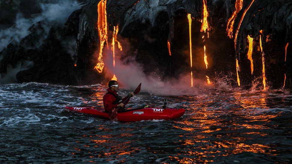 Extreme kayakers take on molten lava - BBC Newsround