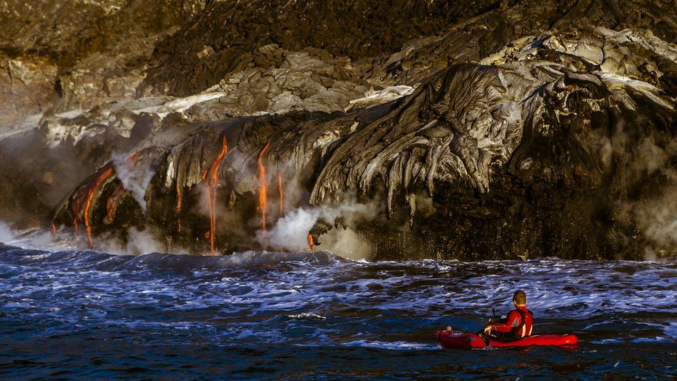 Extreme kayakers take on molten lava - BBC Newsround