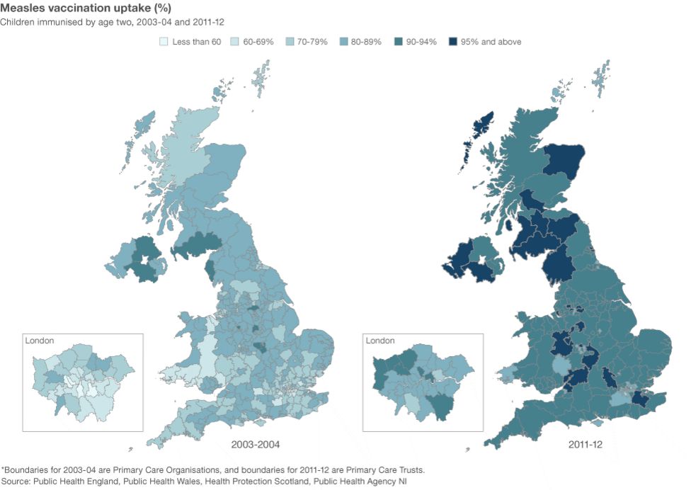 Measles outbreak in maps and graphics - BBC News