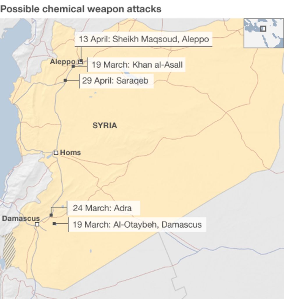 Syria conflict: BBC shown 'signs of chemical attack' - BBC News