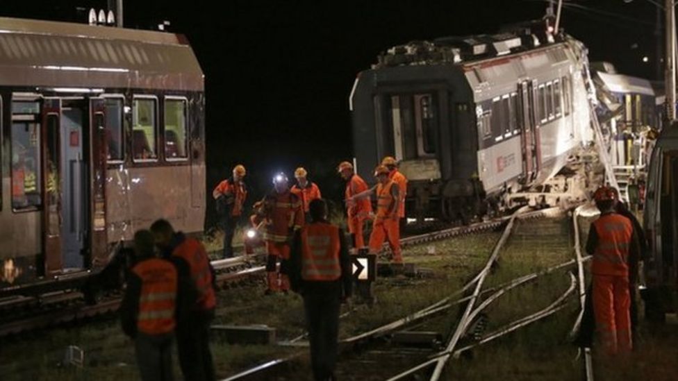 Swiss train derailed in landslide - BBC News