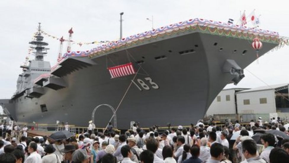 Japan unveils 'largest warship' since World War II - BBC News