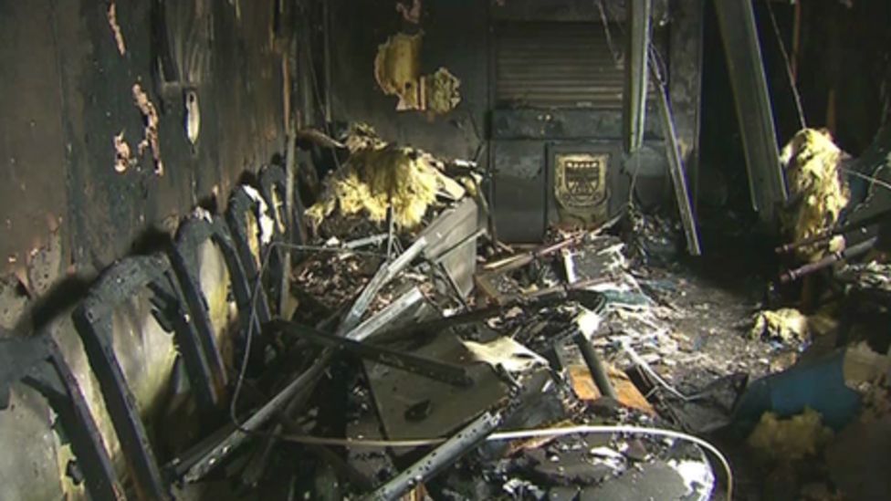Maesteg rugby club's deliberate fire 'devastation' - BBC News