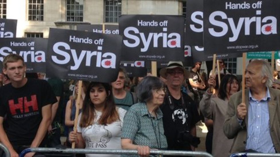 Syria: Are UK anti-war protests gaining momentum? - BBC News
