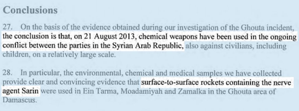 Syria chemical attack: Key UN findings - BBC News