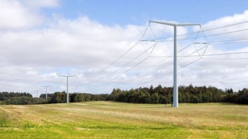 Final say on route for £300m pylons for Powys wind farms - BBC News