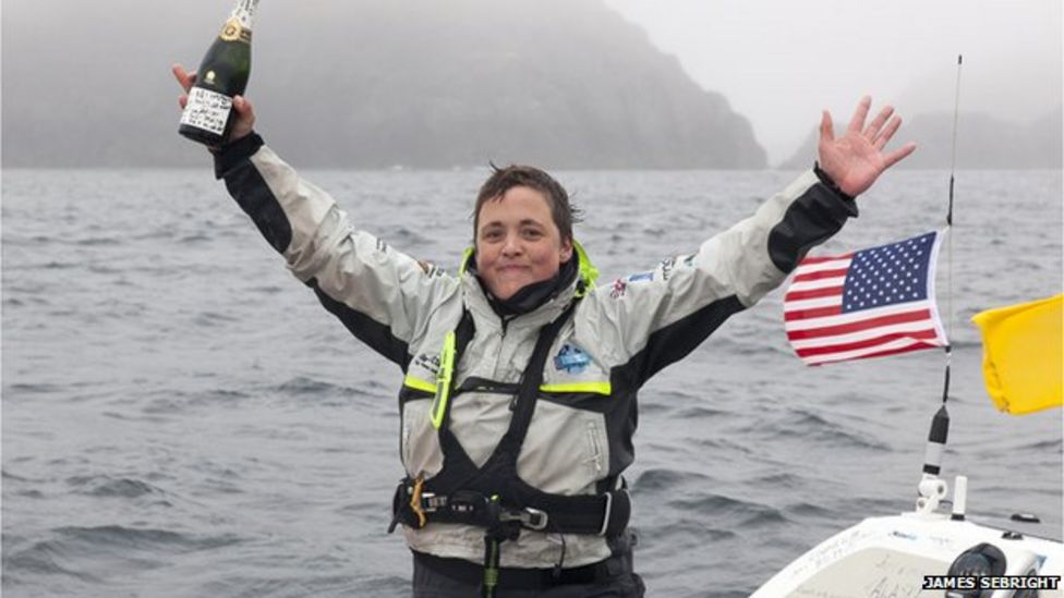 Sarah Outen completes her North Pacific crossing - BBC News