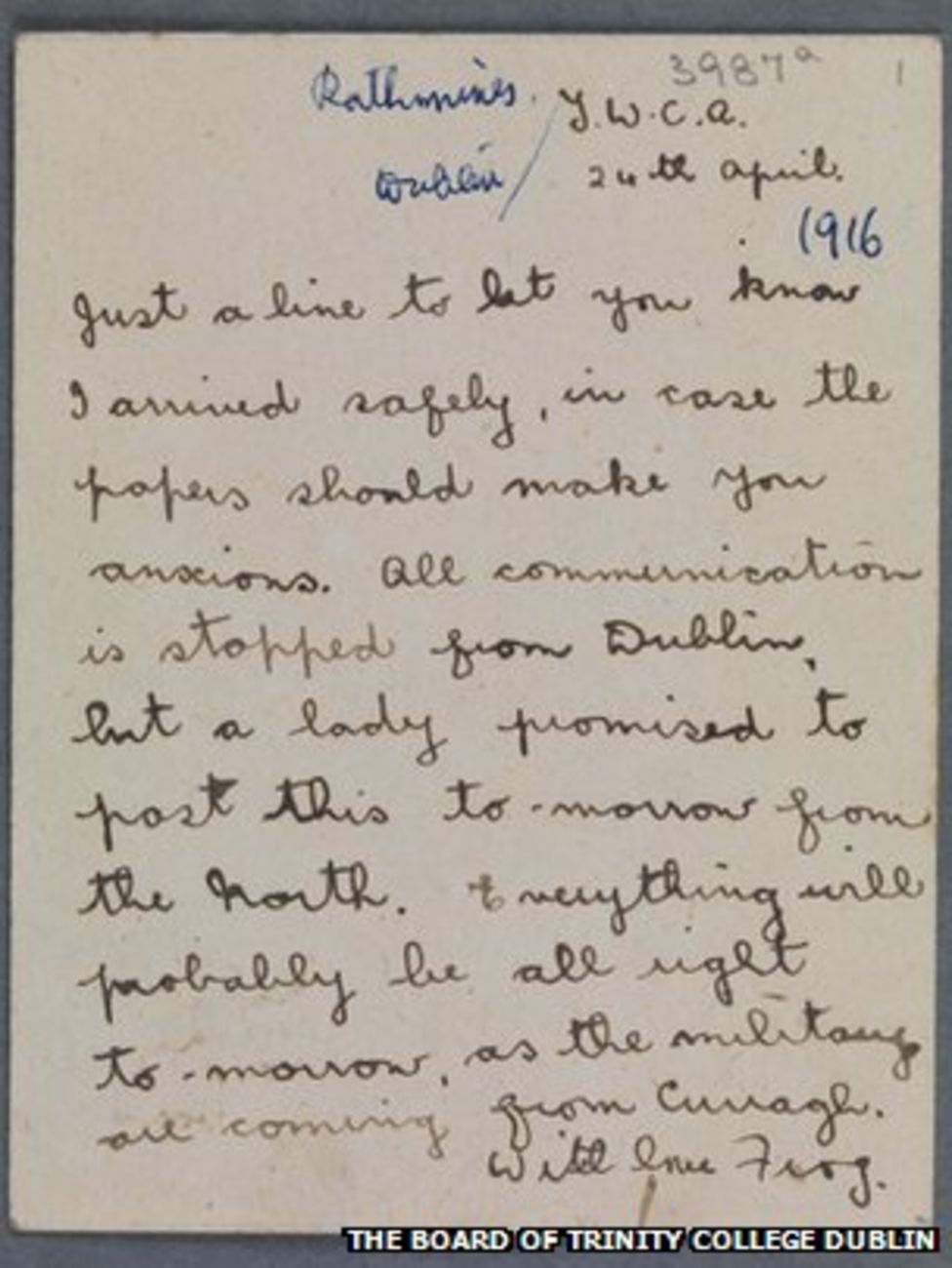 Easter Rising: Trinity College Dublin launches letters appeal - BBC News