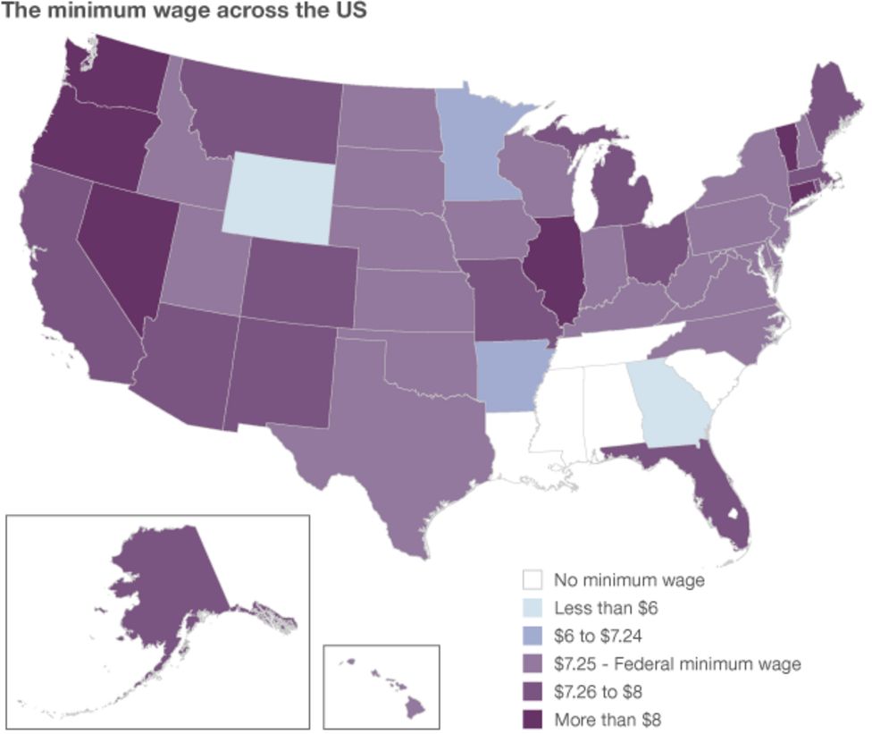 Los Angeles follows Seattle in $15 hourly minimum wage - BBC News