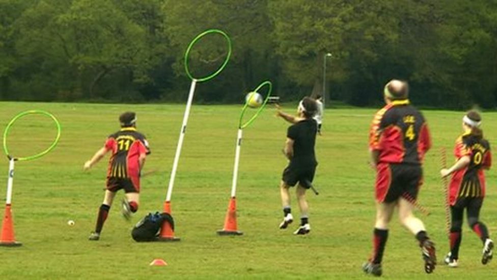 Quidditch tournament held in 'Batman's garden' - BBC News