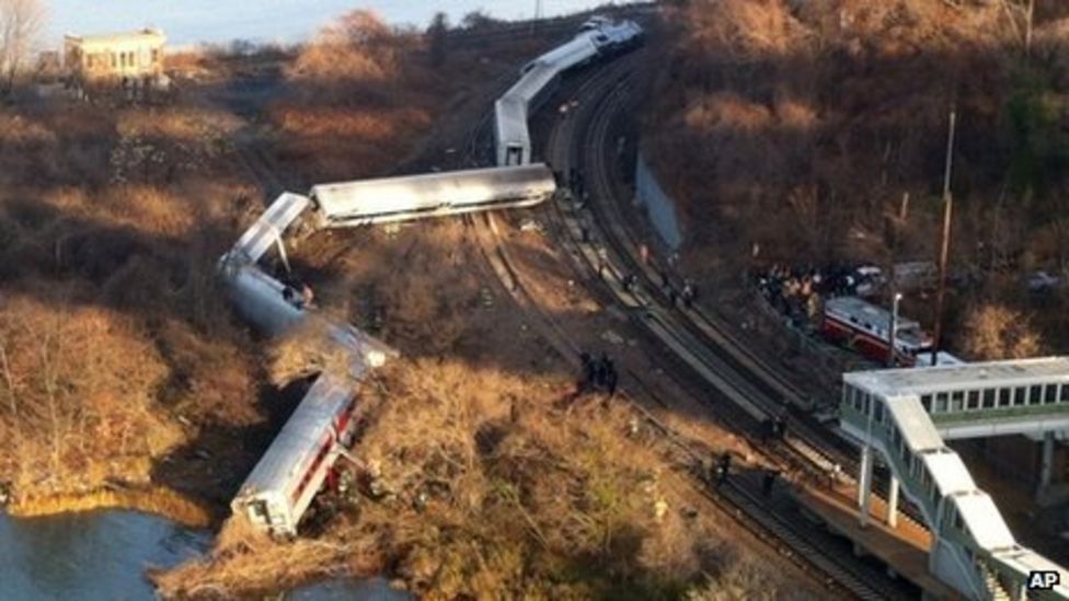 New York train crash: Metro-North derailment in Bronx - BBC News