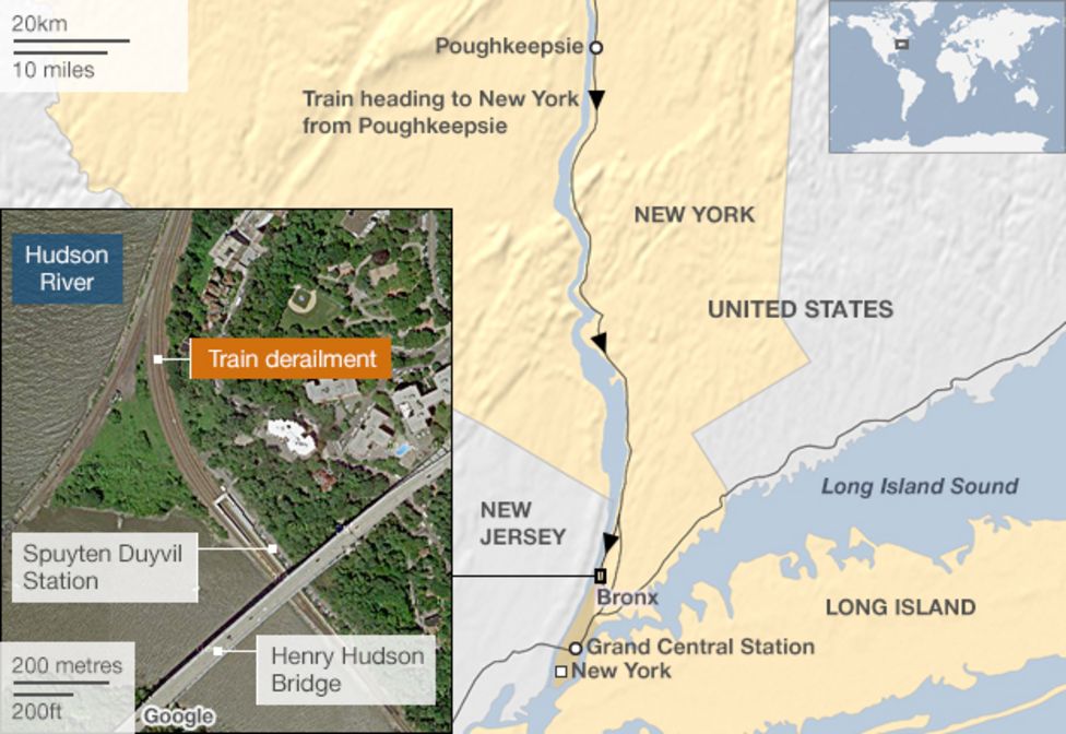 New York train crash: Metro-North derailment in Bronx - BBC News