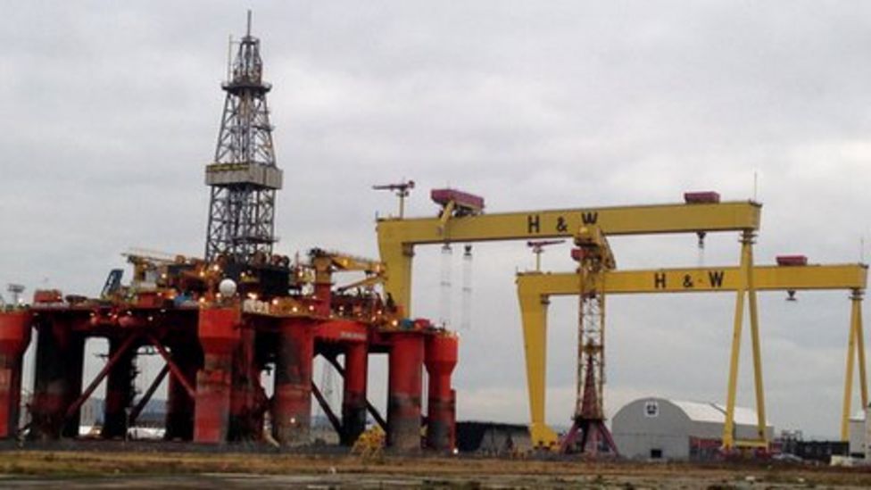 Harland and Wolff refits oil rig from Brazil in Belfast - BBC News