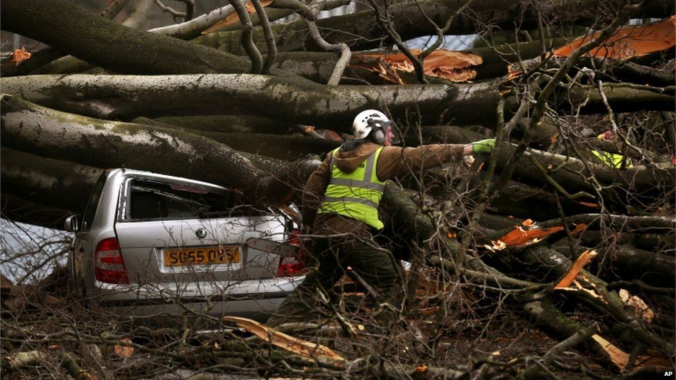 In pictures: Winter storm hits UK - BBC News