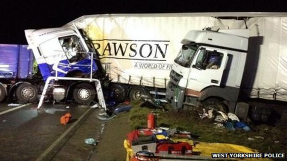 A1 M Southbound Reopens After Lorry Crash Near Wetherby Bbc News