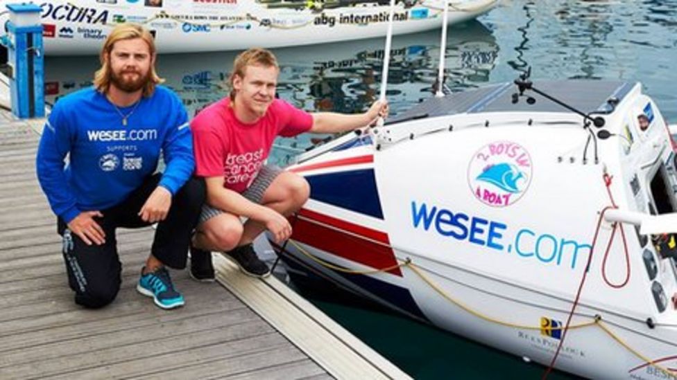 'Youngest' Atlantic Ocean rowers near finish line - BBC News