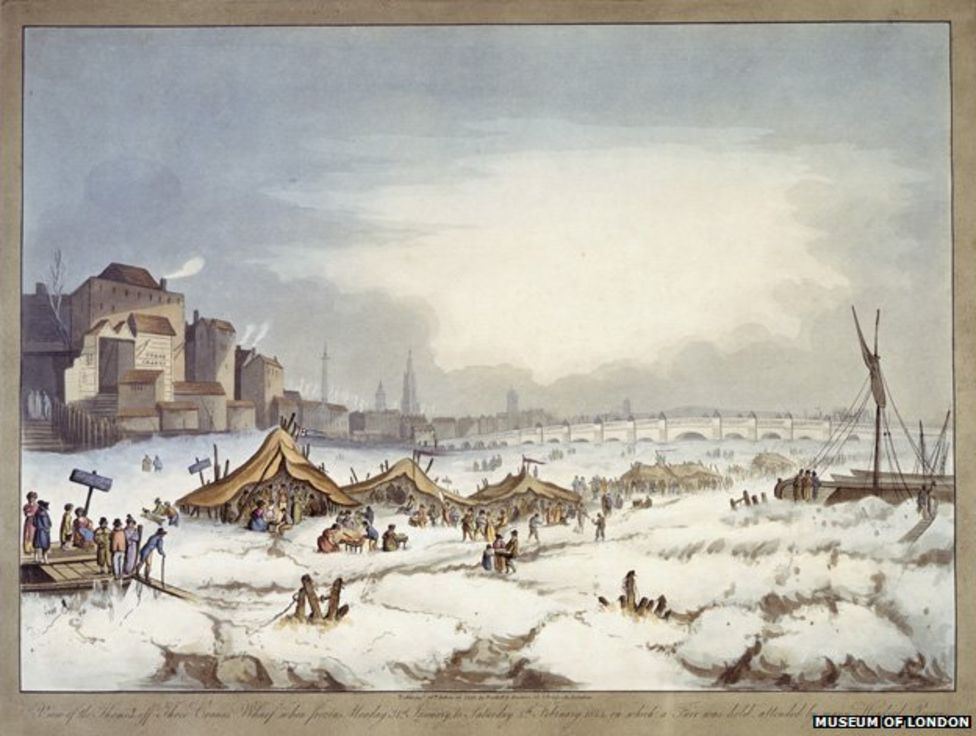 Frost fair: When an elephant walked on the frozen River Thames - BBC News