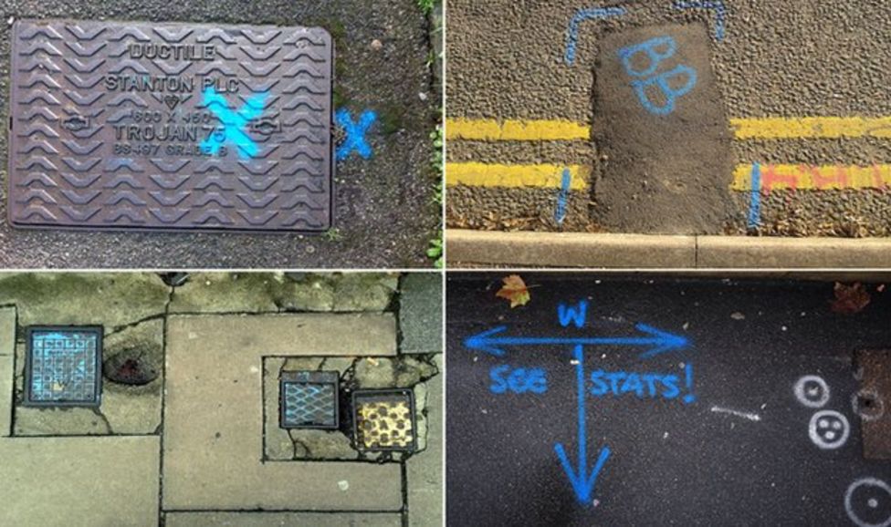 What do those squiggles on the pavement actually mean? - BBC News