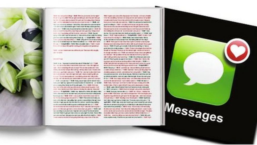 Man gives girlfriend 240-page book of text messages - BBC News